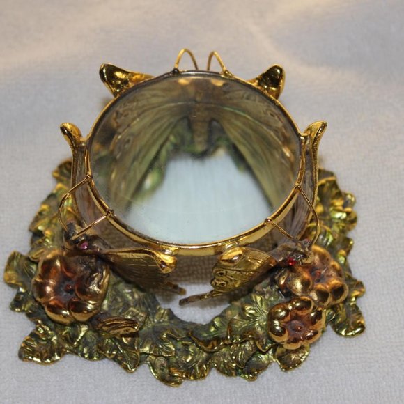 Accents | Rare Vtg Heavy Brass Desk Reader Magnifying Glass Paperweight ...